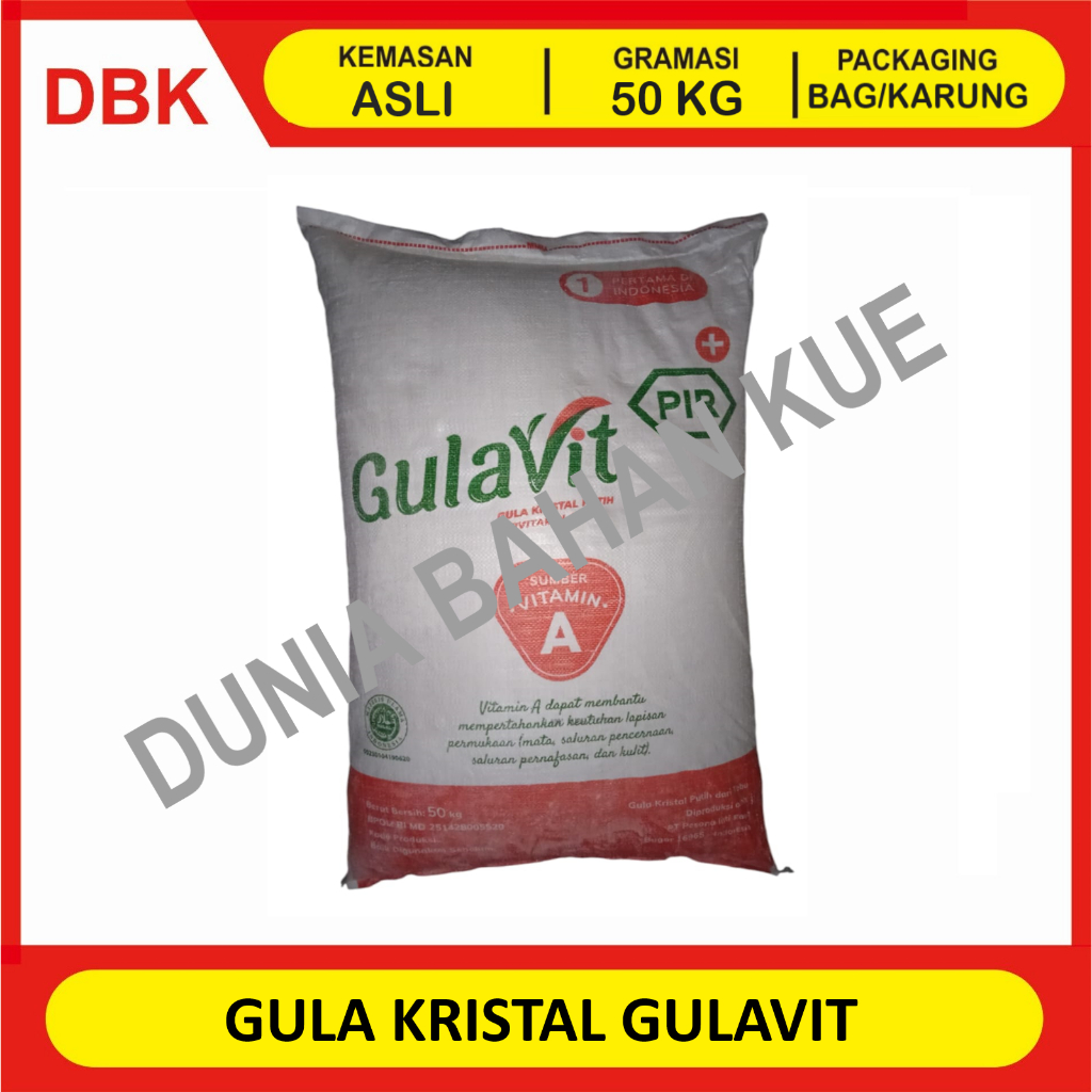 Jual GULAVIT GULA KRISTAL / GULA PASIR GULAVIT - 1 BAG 50 KG | Shopee ...