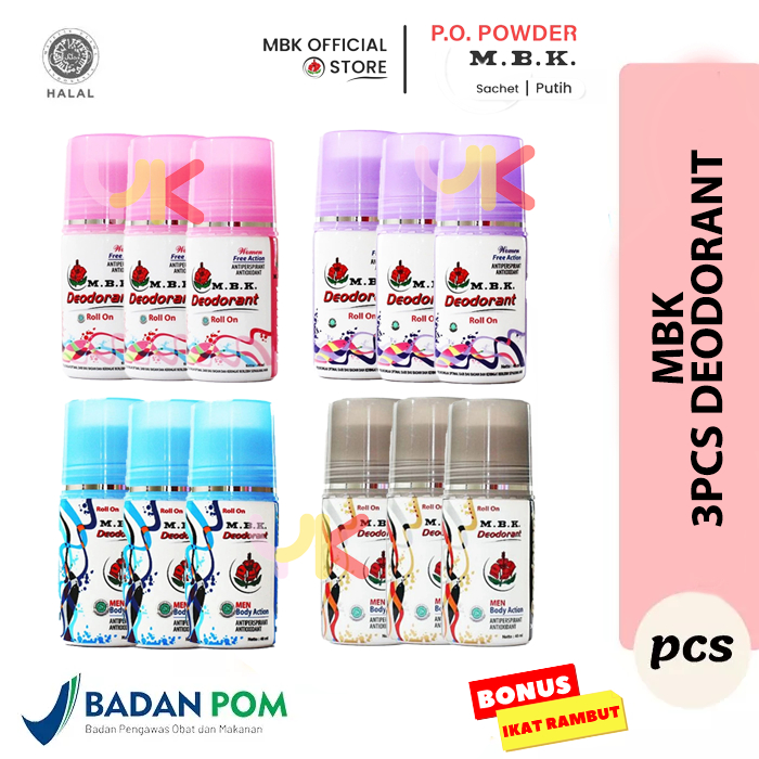 Jual [PAKET HEMAT 3 Pcs] MBK Deodorant Roll On Series | Netto 40 mL x 3 Pcs | Deo Roll On ...