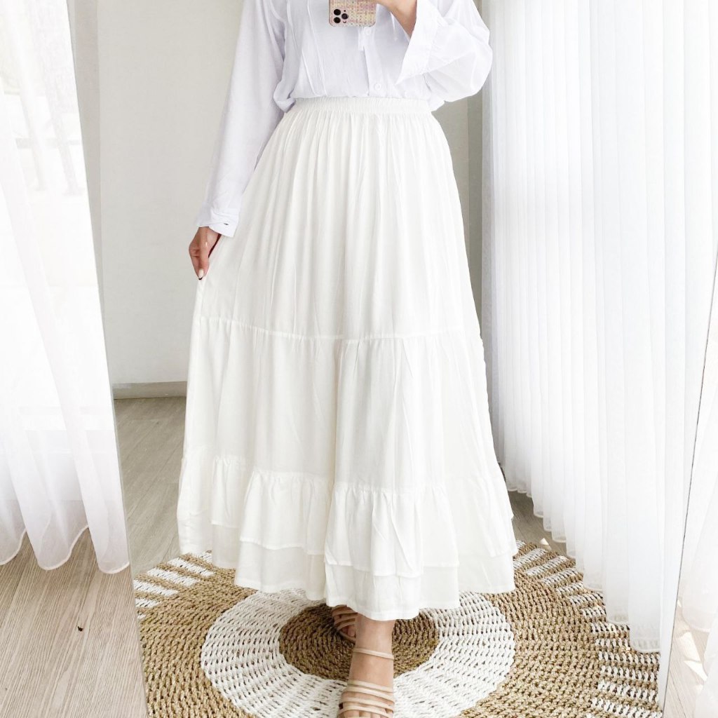 Jual Rok Rempel Korean Style - KAWAI SKIRT - Rok Muslim Hijab Elegan ...