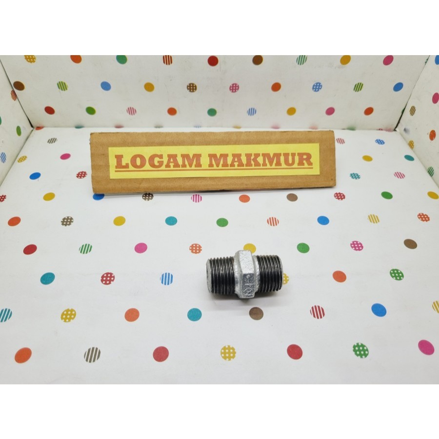 Jual [KOLEKSI LENGKAP] SAMBUNGAN DOUBLE NEPPLE BESI GI - FITTING NEPEL ...