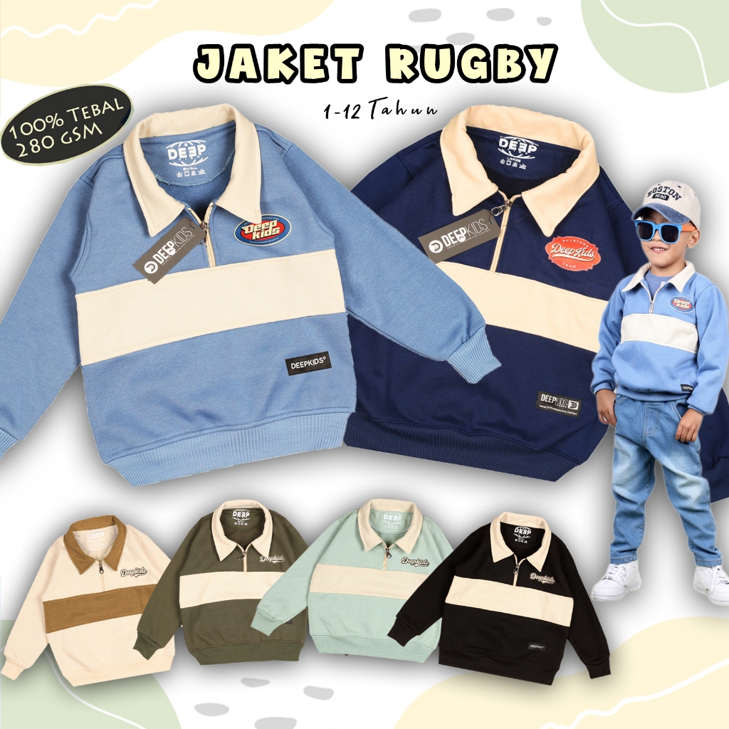 Jual Jaket Rugby Anak Premium Bahan Fleece Tebal Untuk Anak Laki Laki ...