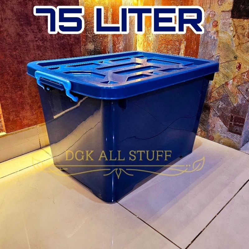 Jual Kontainer Container Plastik 75 Liter 75 Litre 75 L 75L Biru Tua ...