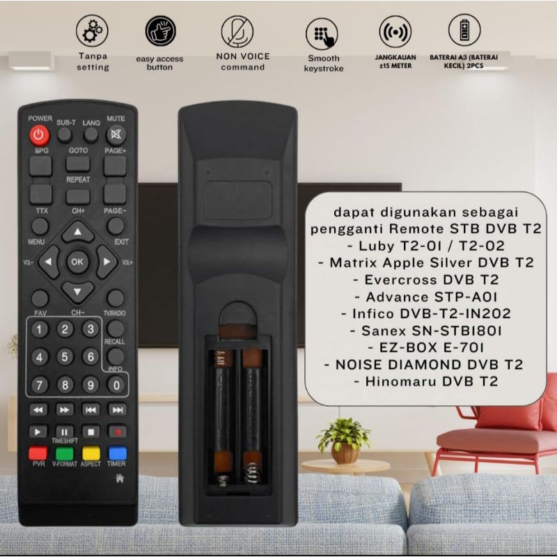 Jual Remote set top box/Remote STB Luby Sanex Mitsonic,dll sesuai merk ...