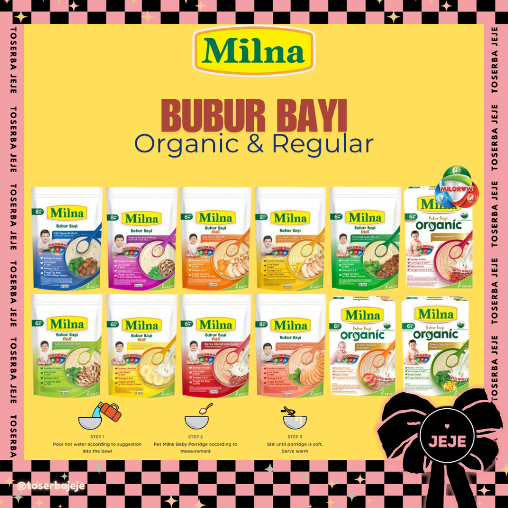 Jual Milna Bubur Bayi 6+ Bulan 120gr / 8+ Bulan 100gr / Organic | MPASI ...