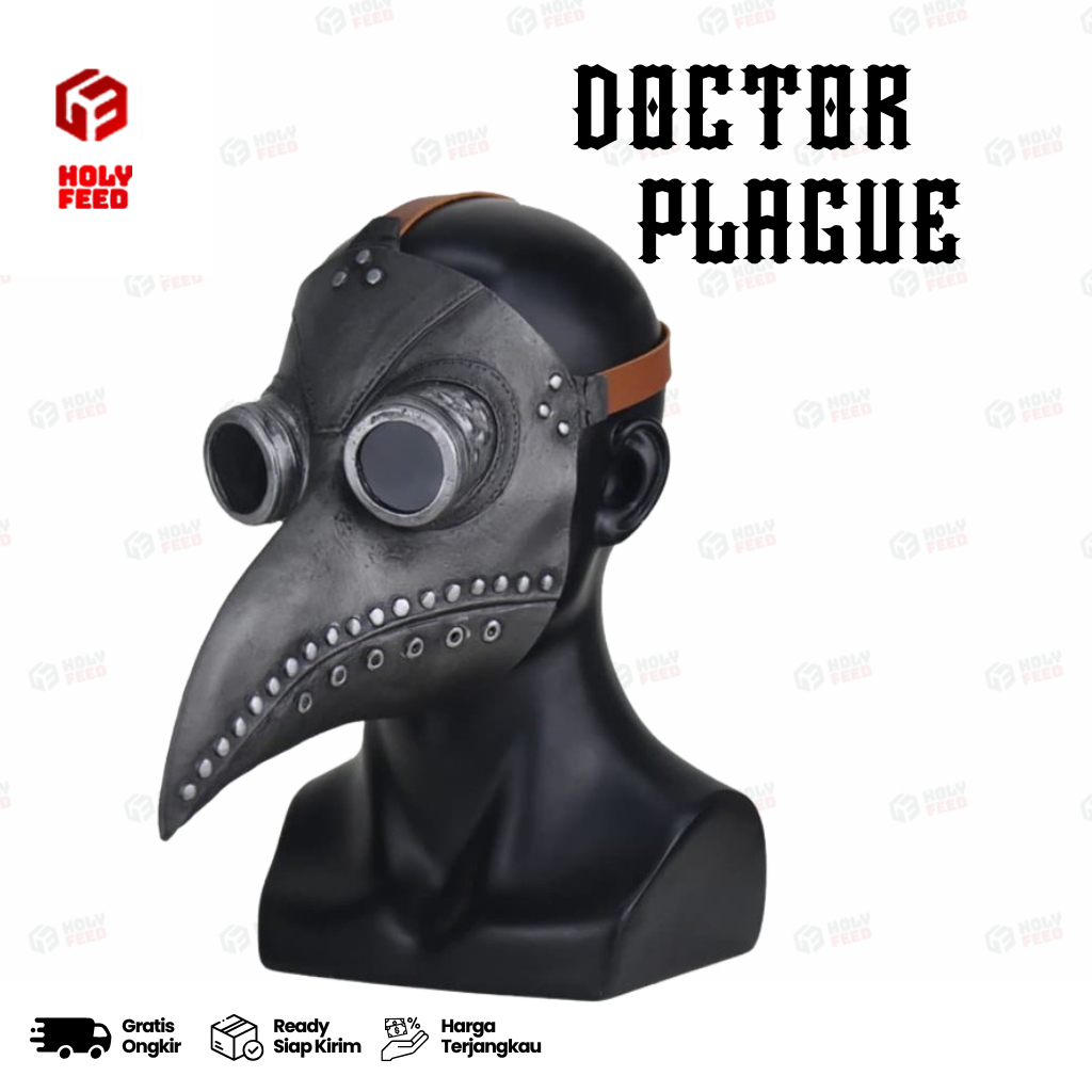 Jual Topeng Plague Doctor Karet Latex Medieval Steampunk For Face Bird ...