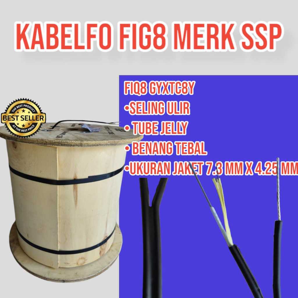 Jual kabel FO fig8 tube jeli GYXTC8Y MERK SSP | Shopee Indonesia