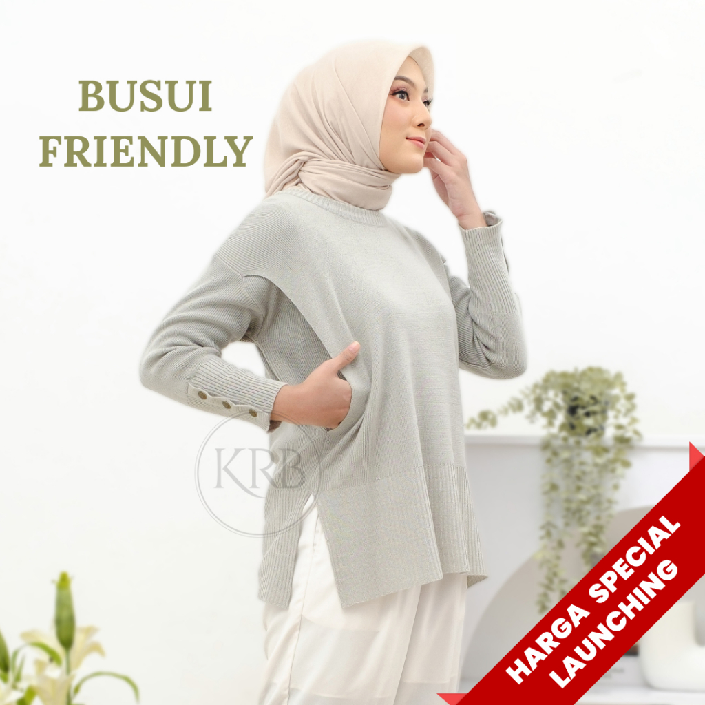 Jual KRB Blouse Inara Busui Kancing Aktif Sweater Rajut Knit Menyusui ...