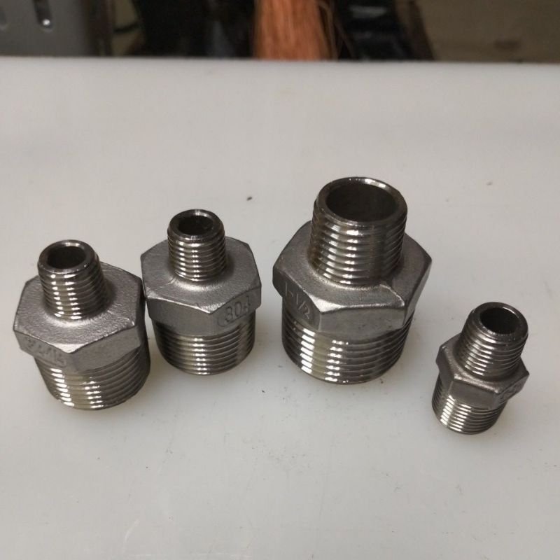 Jual Double Nepel Reducer Stainless SS304 Vlok Dobel Nipple Doubel Nepple SS 304 " inch x " inch ...