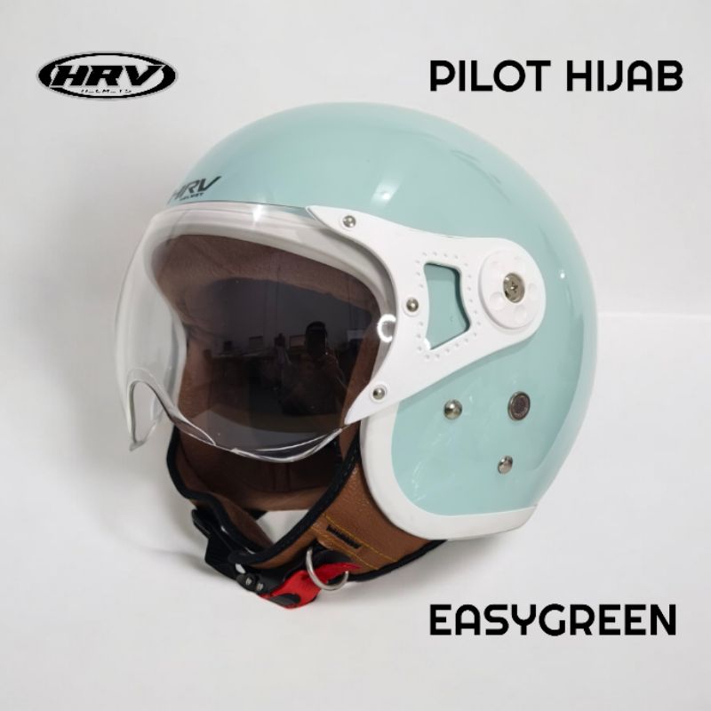 Jual Helm HRV Pilot Hijab Italy SNI Half Face Kekinian | Shopee Indonesia