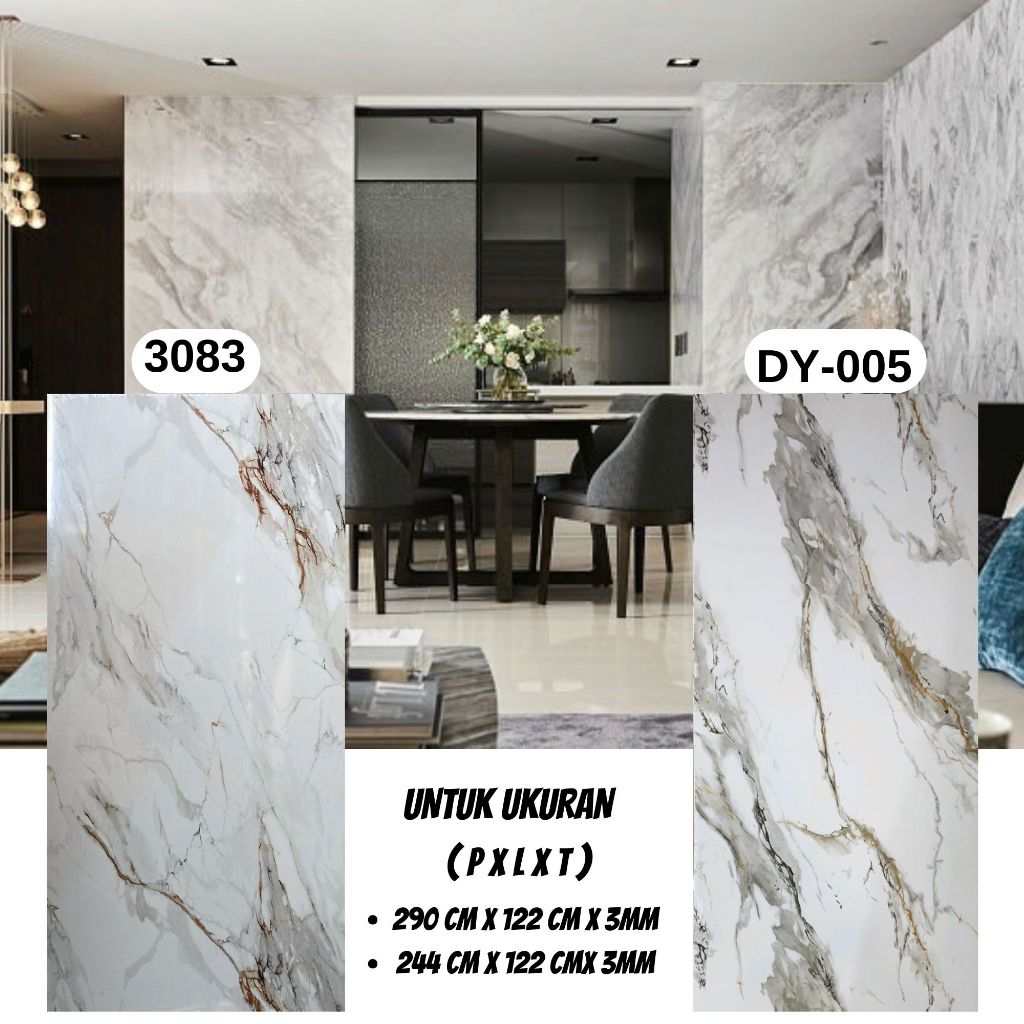 Jual PVC Marmer Panel Wallpaper Dinding 3D Tema Marble Marmer Wallpaper ...