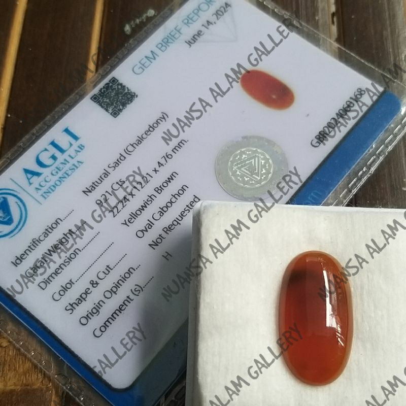Jual Batu Permata Bacan Obi Natural Sard Chalcedonny Sertifikasi Memo ...