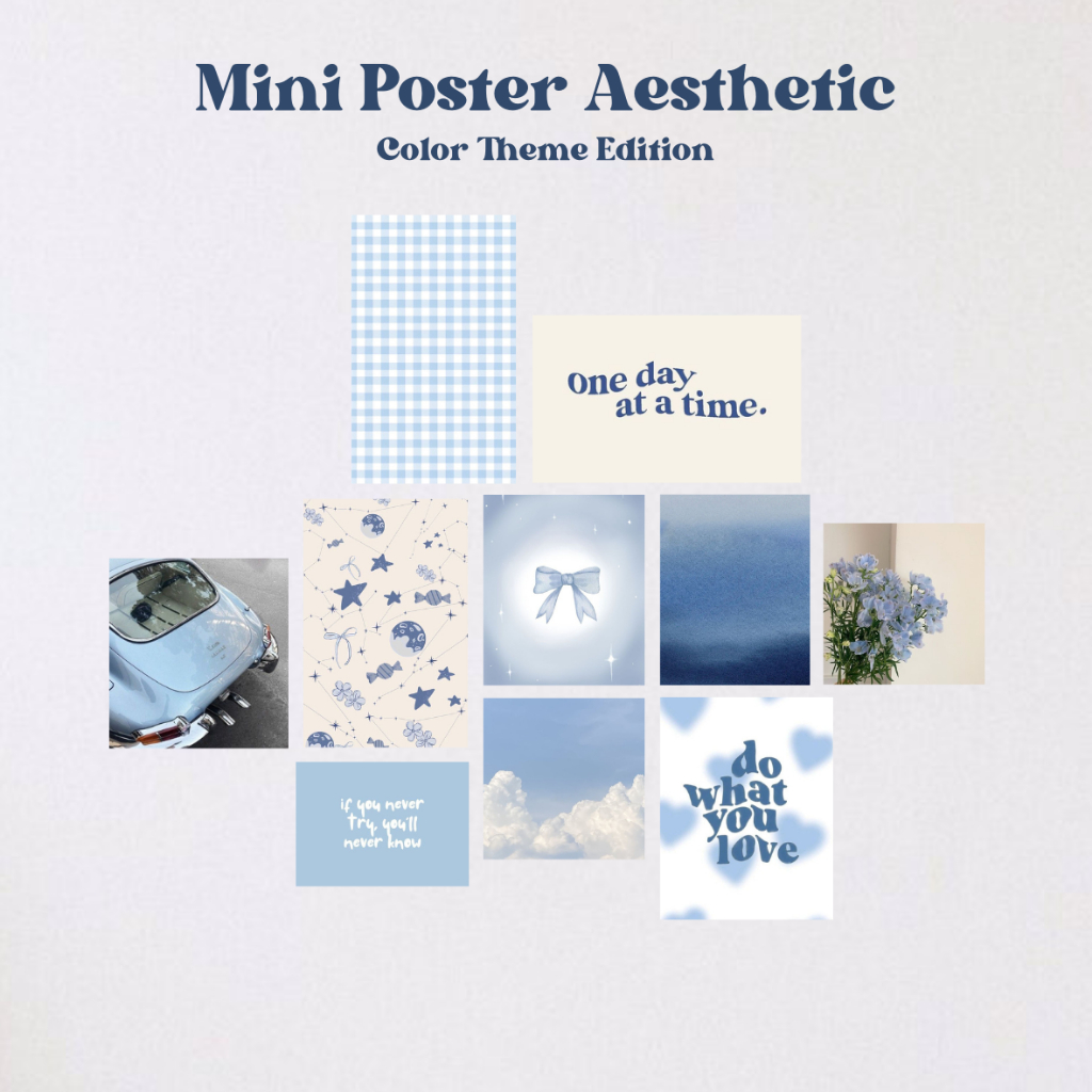 Jual Mini poster aesthetic color theme | blue | pink | brown | Shopee ...