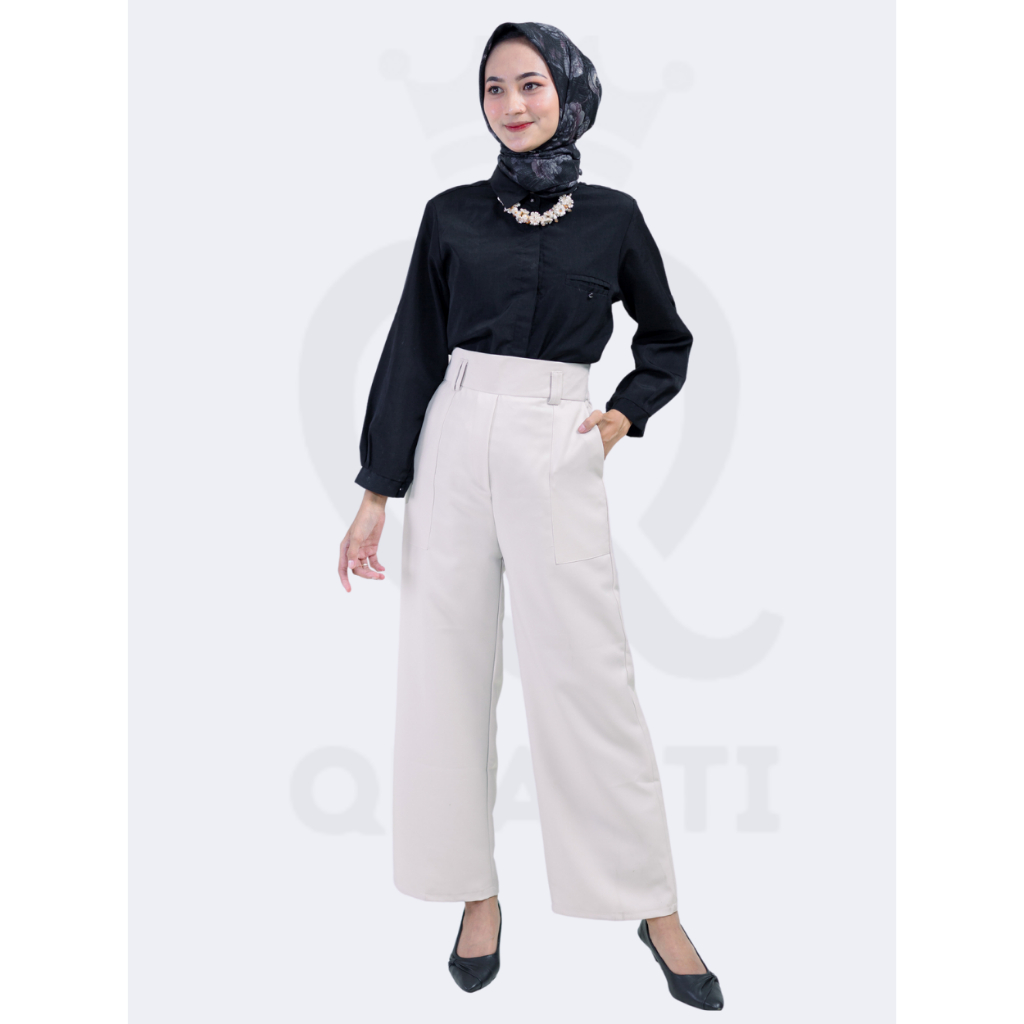 Jual Qnanti Diora Highwaist Kulot Pants / Kulot Straight Cut Pants ...