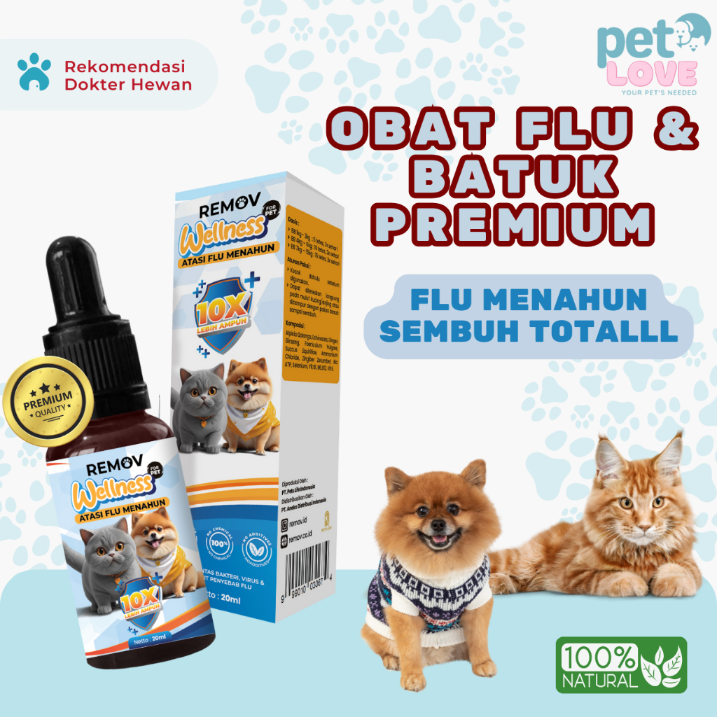 Jual Remov Wellness Obat Flu dan Batuk Premium Kucing dan Anjing 20ml Atasi Flu Menahun | Shopee ...