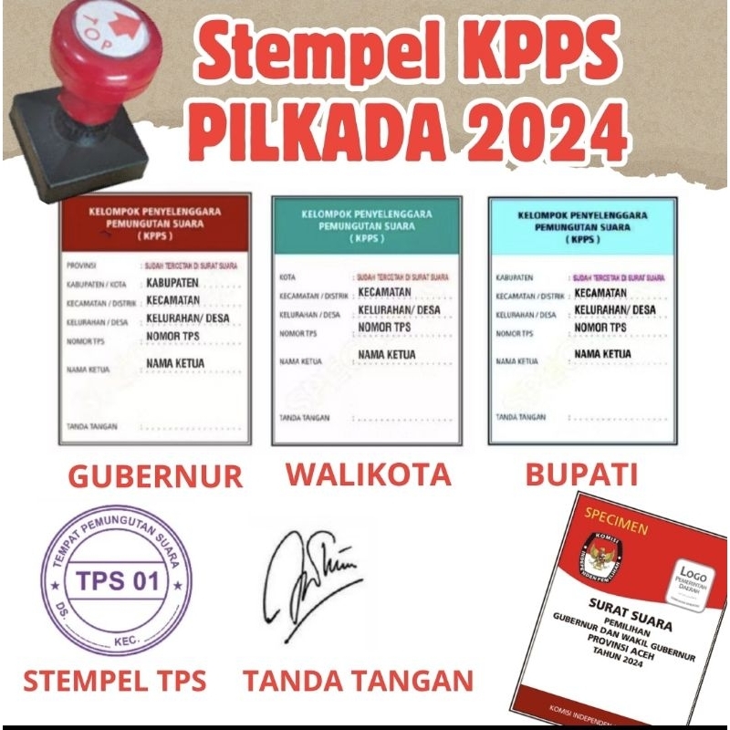 Jual STEMPEL PILKADA PANITIA KPPS / Stempel SURAT SUARA / Stempel PPS ...