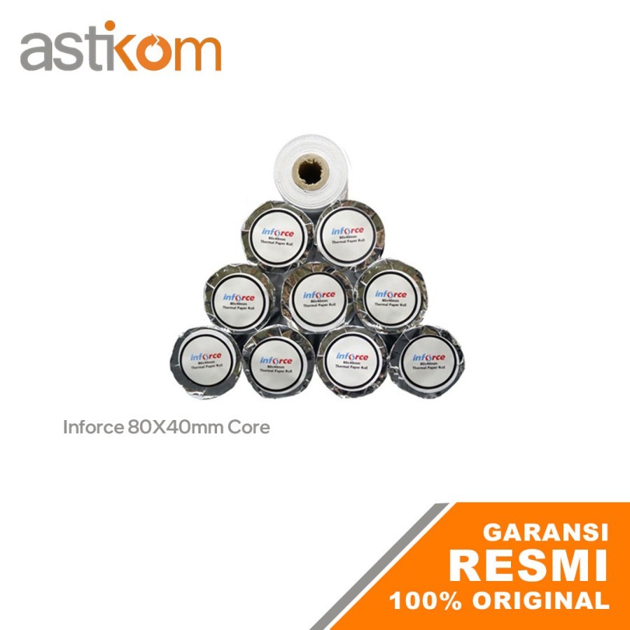 Jual Kertas Roll Kasir Thermal Inforce 80X40mm Core Pack | Shopee Indonesia