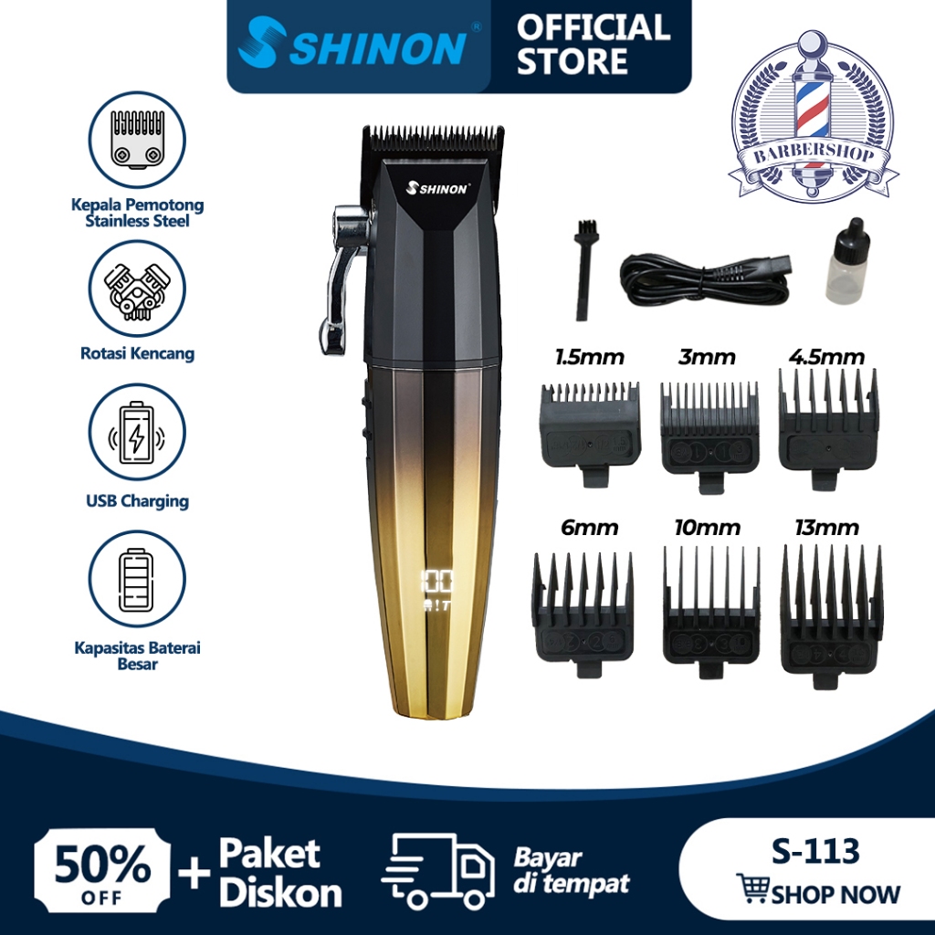 Jual SHINON S-113 Hair Clipper Alat Pangkas Rambut Original Alat Potong ...