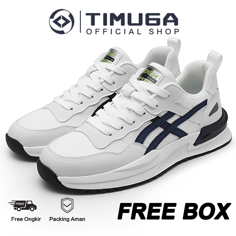 Jual TIMUGA Sepatu Sneakers Pria Putih Sepatu Olahraga Cowok Outdoor ...