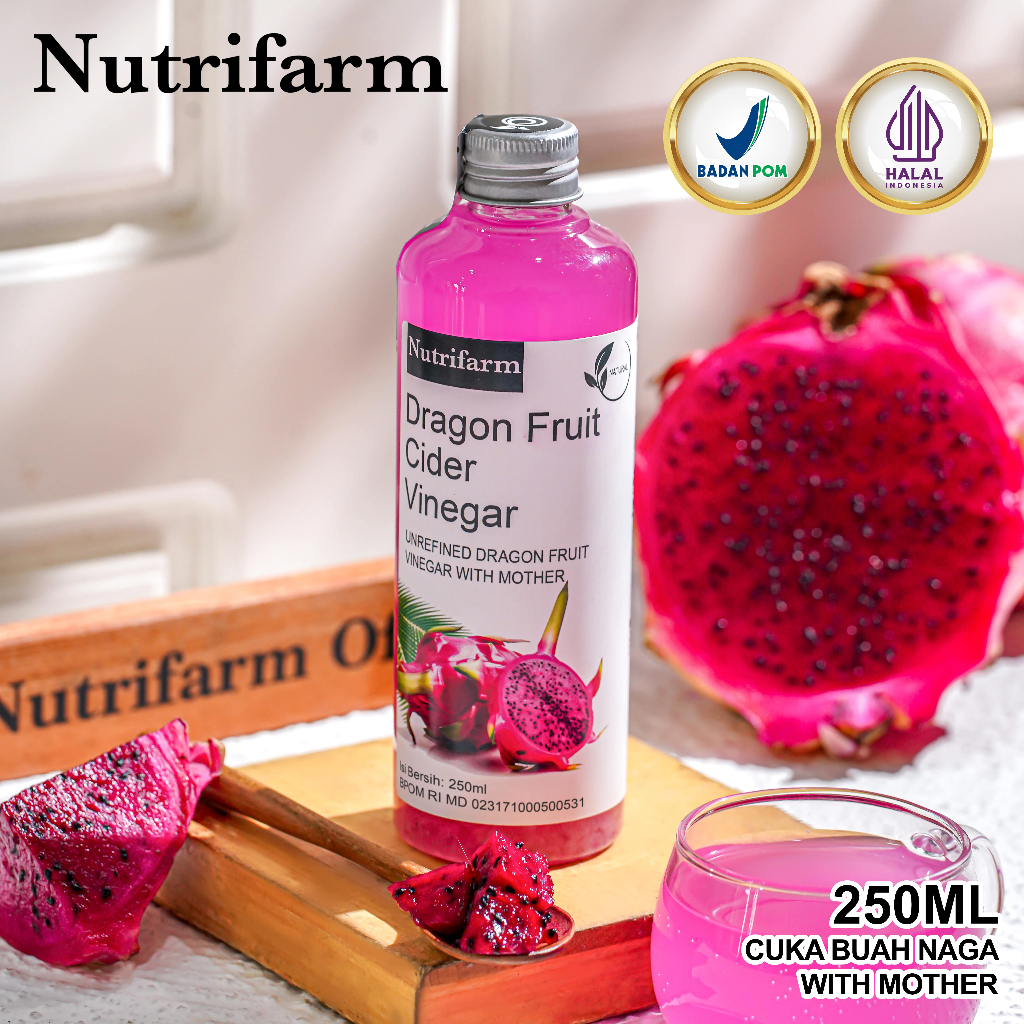 Jual Cuka Buah Naga 250 ml / Dragon Fruit Vinegar With Mother | Shopee ...