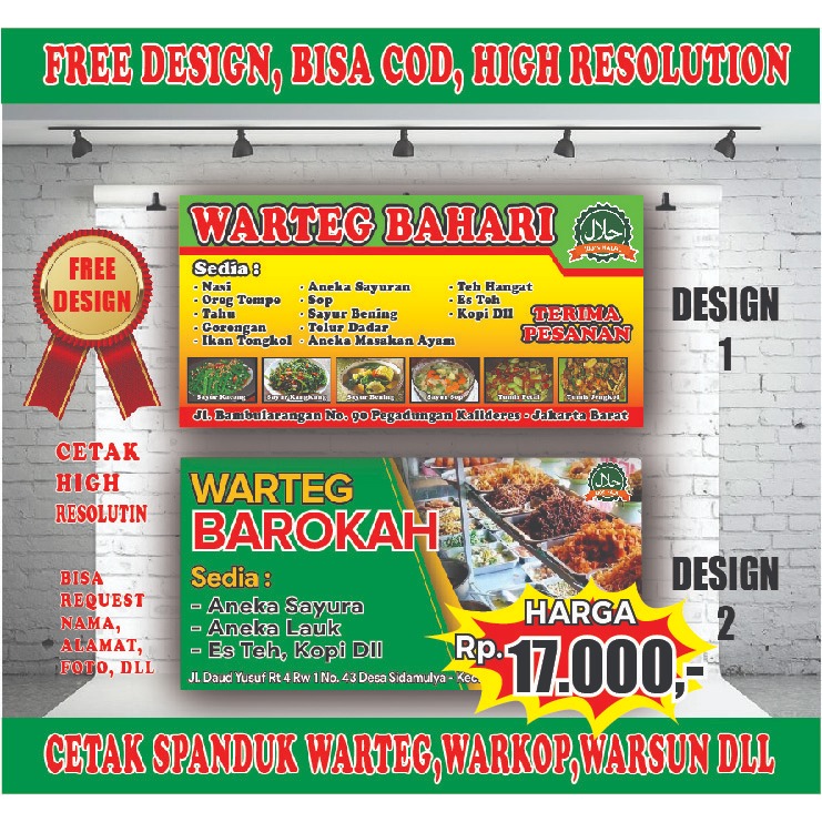 Jual SPANDUK BANNER WARTEG / WARUNG MAKAN (SPANDUK JUAL MAKANAN ...