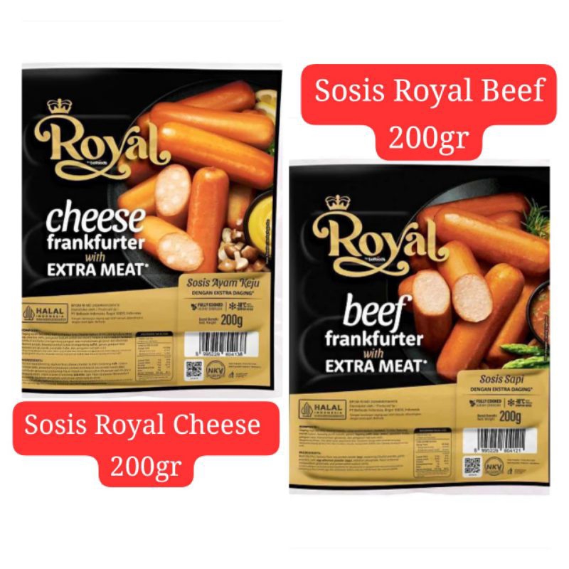 Jual Sosis Royal Beef/Cheese Frankfurter with Extra Meat 200gr | Shopee ...