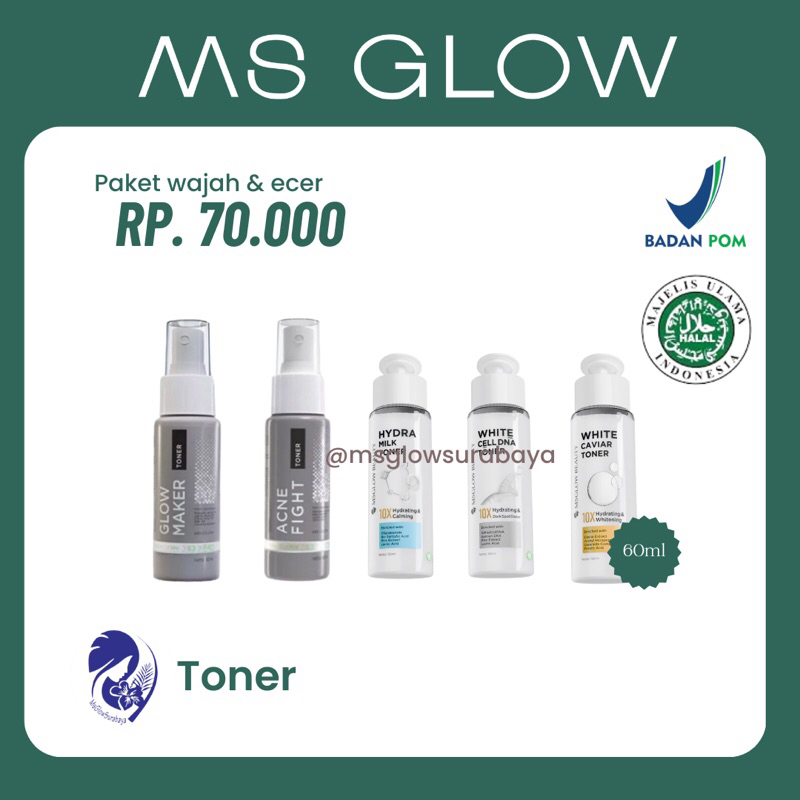Jual TONER MS GLOW/Acne/Glowing/TONER FIGHT ACNE/Toner GlowMaker ...