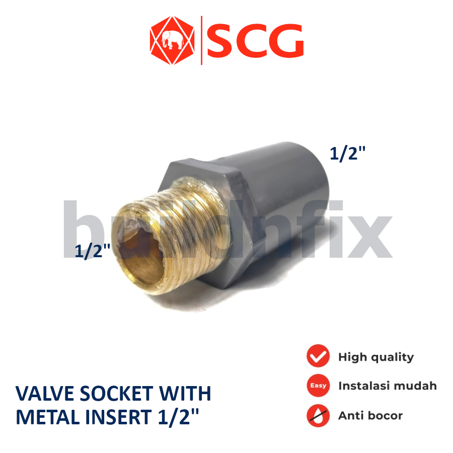 Jual SCG SOK DRAT LUAR KUNINGAN / VALVE SOCKET WITH METAL INSERT PVC 1/ ...