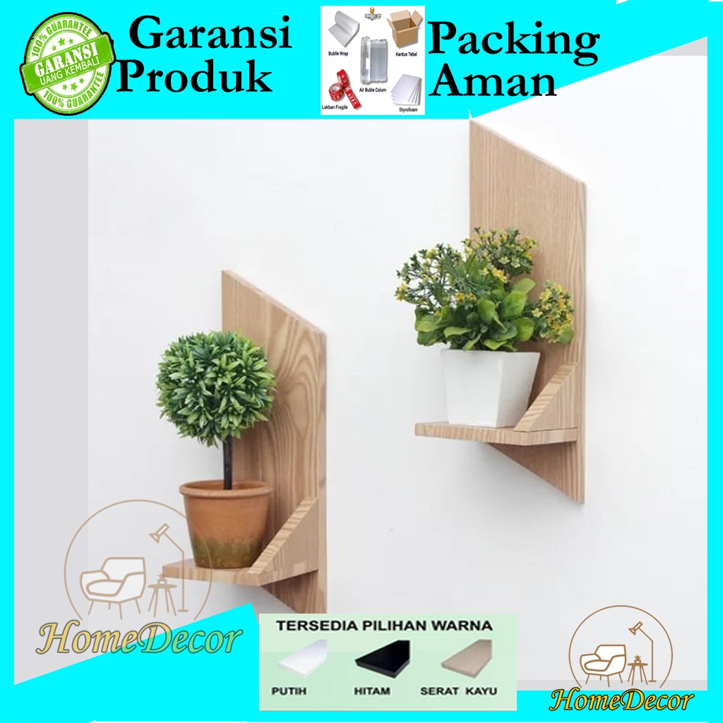 Jual (2pcs)Rak Hias Dinding Kayu Rak Dinding Rak Bunga Dinding | Shopee ...