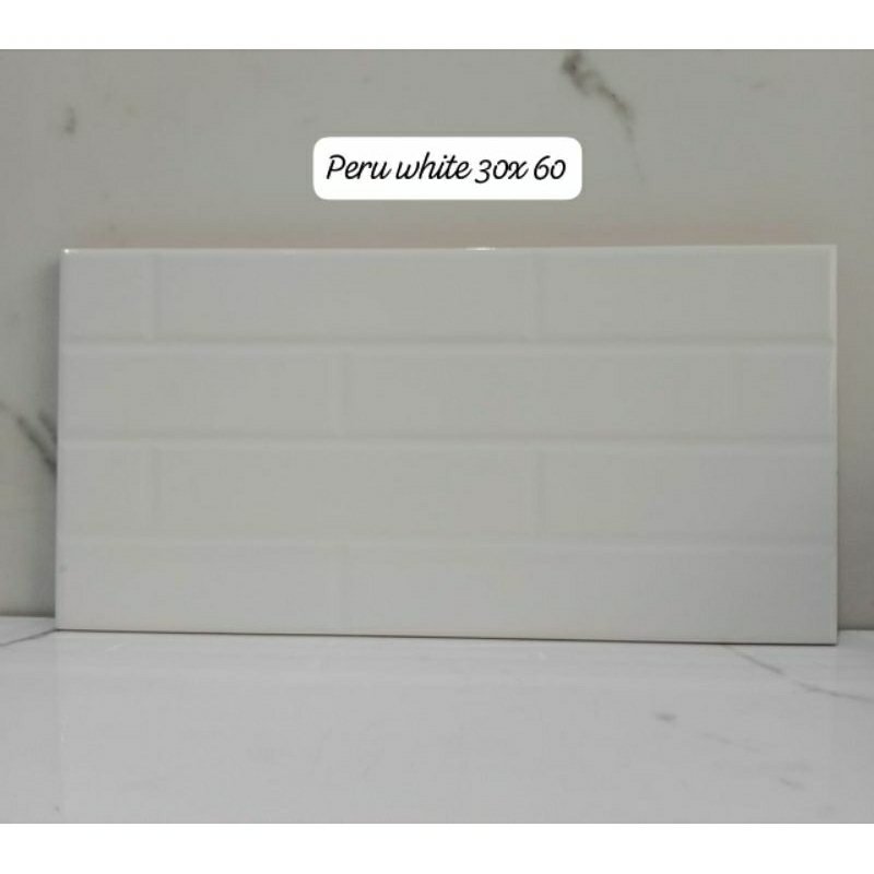Jual 30x60 DIAMOND MOTIF BATU BATA PUTIH KERAMIK LANTAI DINDING DAPUR ...