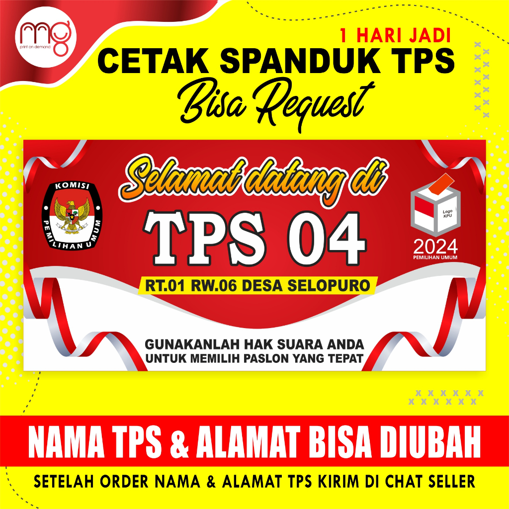 Jual Spanduk TPS - Papan Nama TPS desa/ kelurahan - pilkada 2024 ...