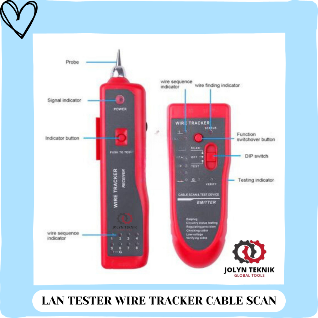 Jual LAN TESTER WIRE TRACKER CABLE SCAN TRACK LINE FINDER NETWORK CAT5 ...