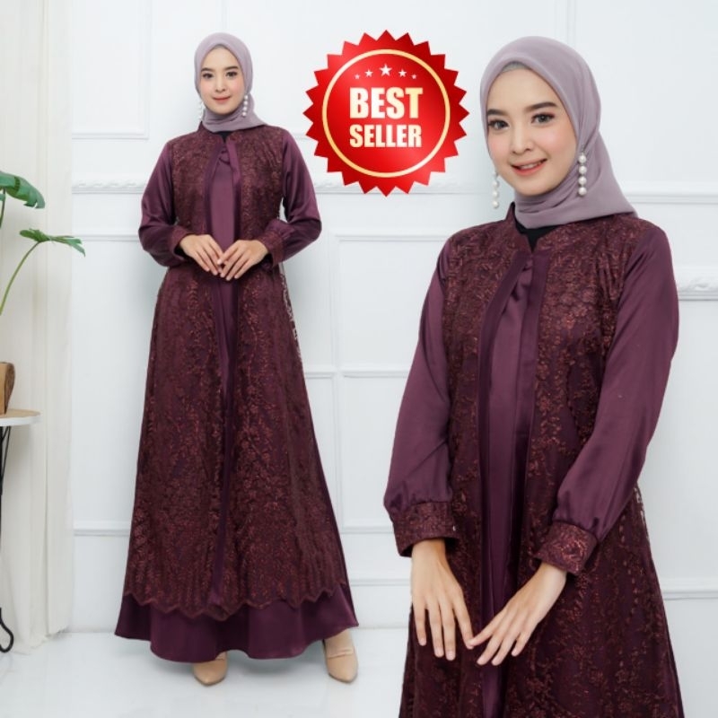 Jual (TR01) Gamis Brukat Tile Rompi / Gamis Brukat Muslim / Gamis Model ...