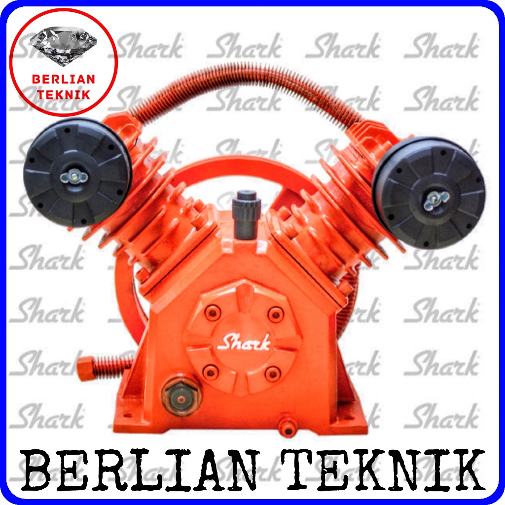 Jual Kepala Kompresor Angin Shark 3 HP Bare Head Compressor Unloading ...