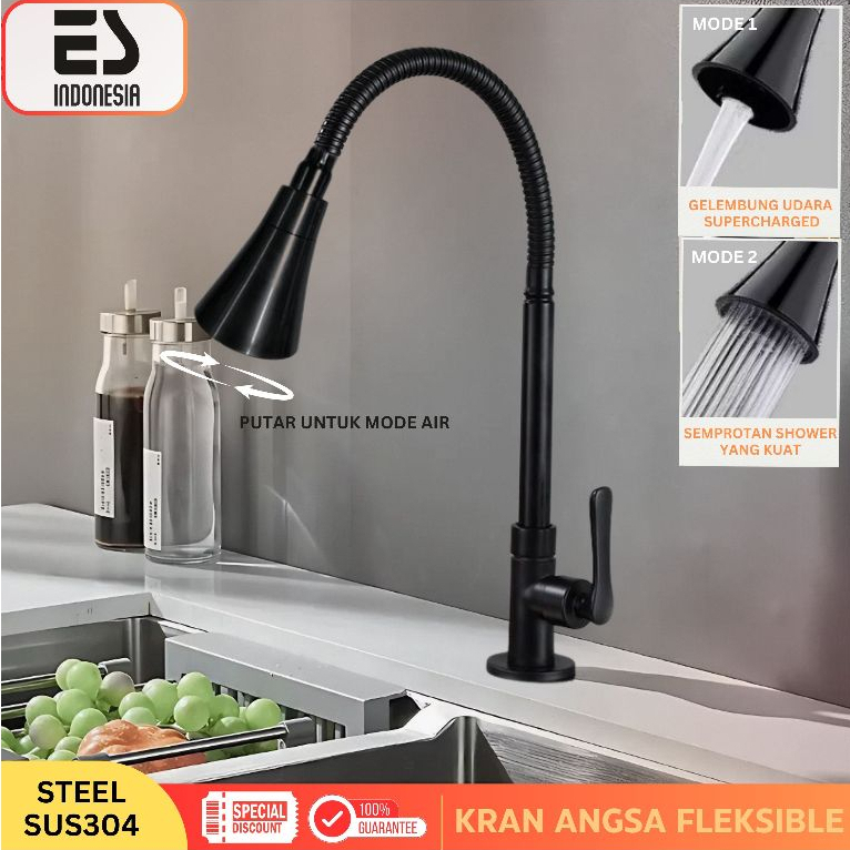 Jual ESINDO Kran Angsa Stainless Steel SUS304 Fleksibel Kran Cuci ...