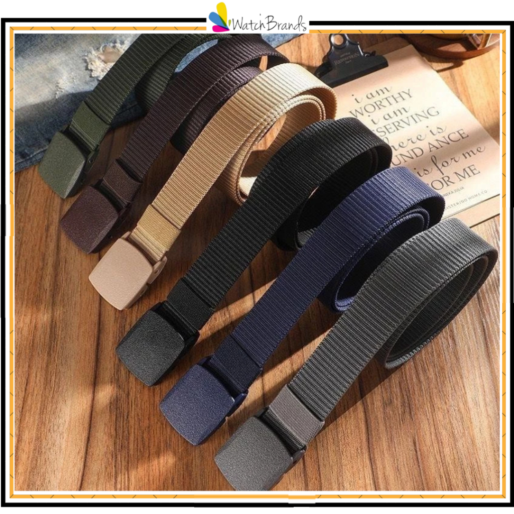 Jual WBS Ikat Pinggang Pria Canvas Kain Nylon Men Belt Nylon Canvas Anti Metal Detector Sabuk ...