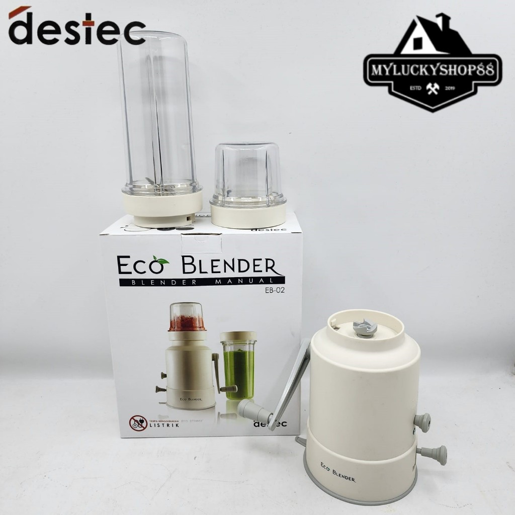 Jual Destec Eco Blender Tangan Manual 2 Tabung BPA Free 4 Mata Pisau Stainless Steel EB-02 ...