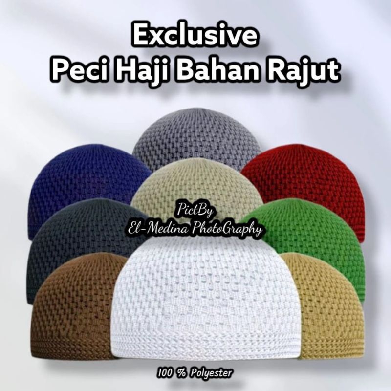 Jual Peci Kopiah Rajut Pria Peci Haji Polos Warna Berbahan Tebal Dan ...