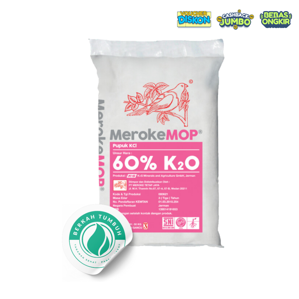 Jual PUPUK MEROKE MOP KCL 60% REPACK 2KG | Shopee Indonesia