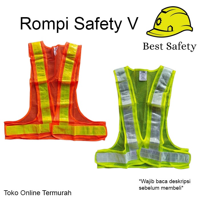 Jual Rompi Safety Jaring Polyester V / Rompi Safety Proyek / Safety ...