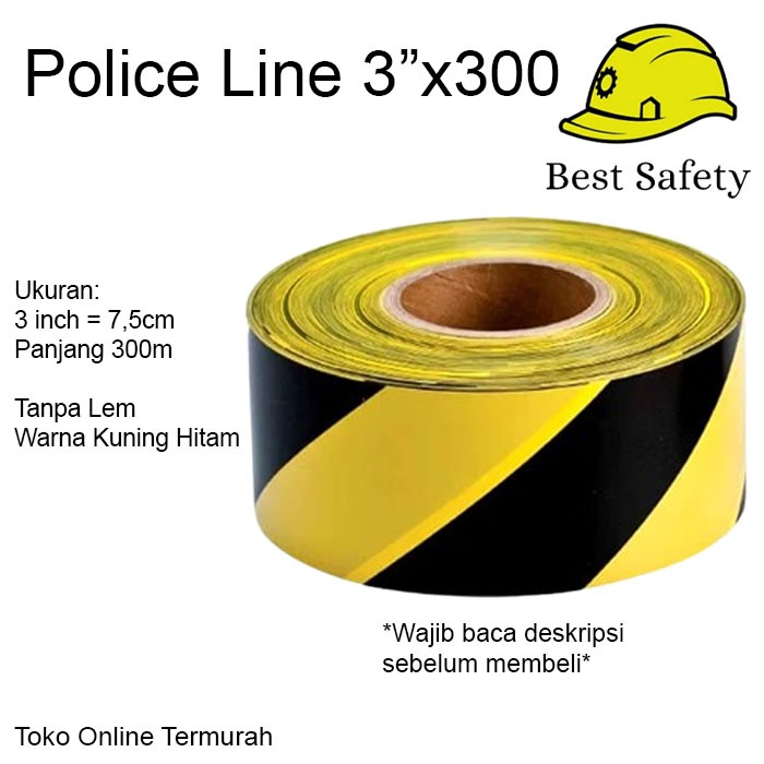 Jual Police Line / Garis Polisi 3 inchi x 300 meter / Barricade Tape ...