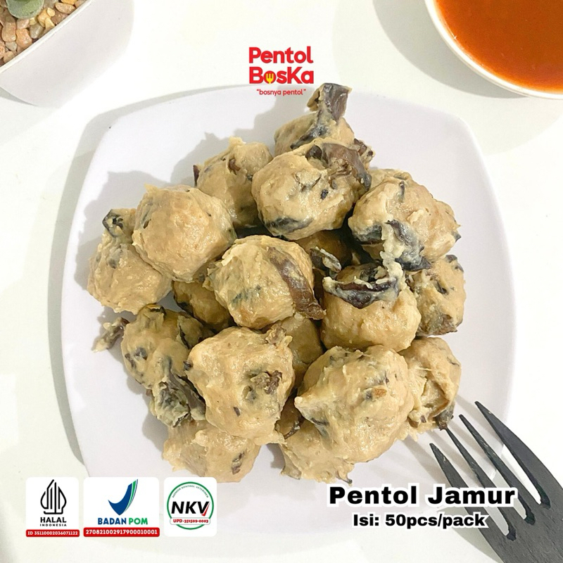 Jual PENTOL JAMUR BOSKA ISI 50 PCS FREE BUMBU KUAH BAKSO | Shopee Indonesia