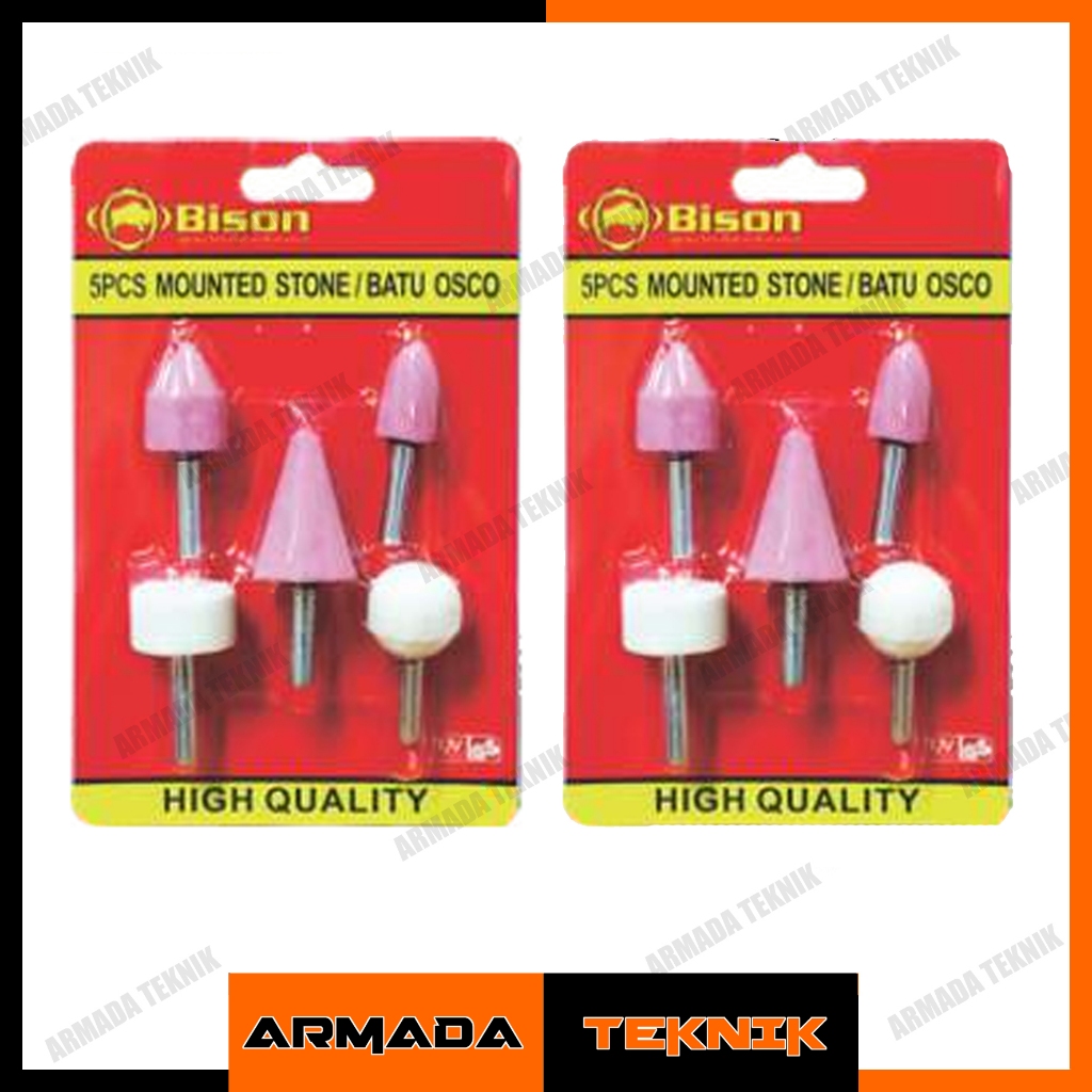 Jual BISON Batu Osco Set 5 pcs / Mounted Stone Mata Bor Batu Gurinda ...