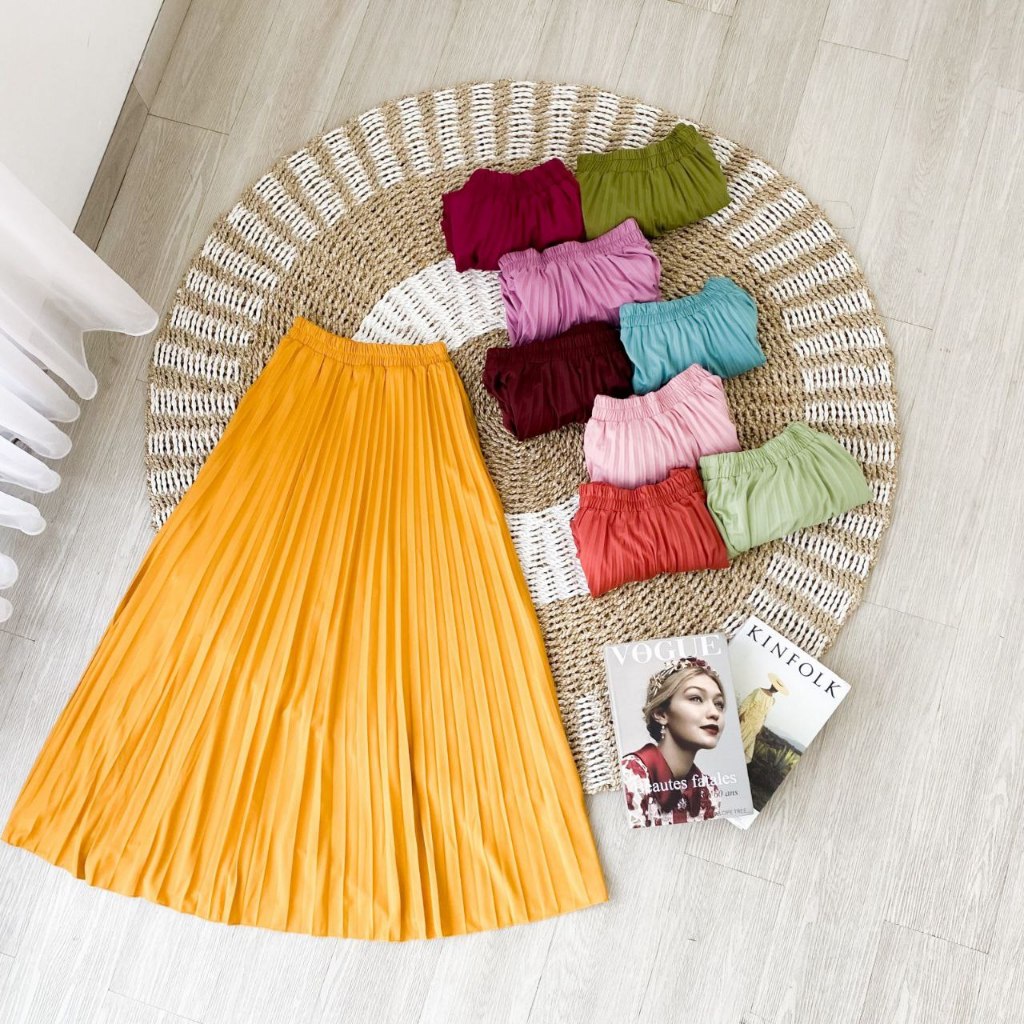 Jual Rok Plisket | Rok Panjang Wanita Korea | Rok Plisket Wanita OOTD Hijab | Bawahan Wanita ...