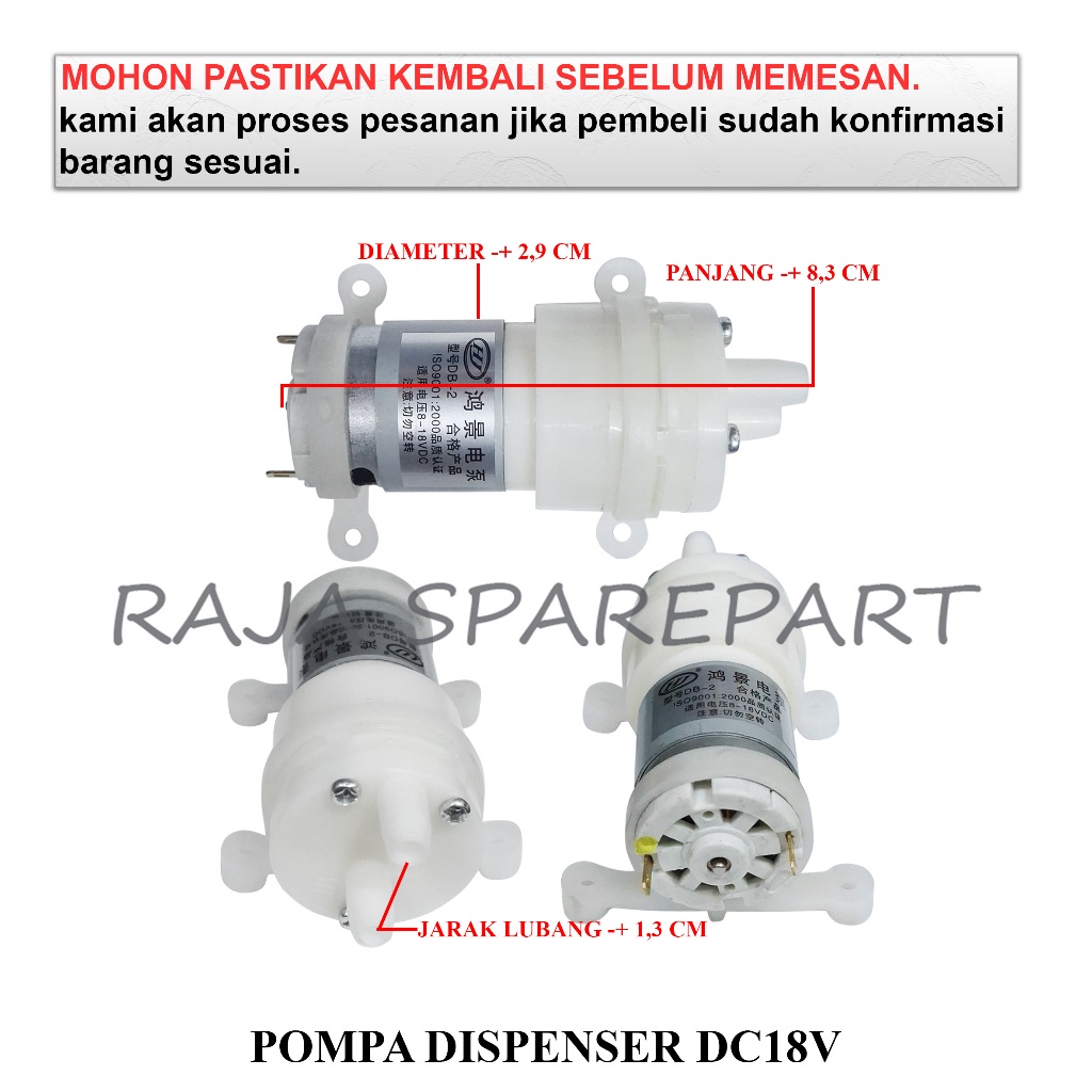 Jual PD18V DINAMO POMPA DISPENSER GALON BAWAH / WATER PUMP / POMPA ...