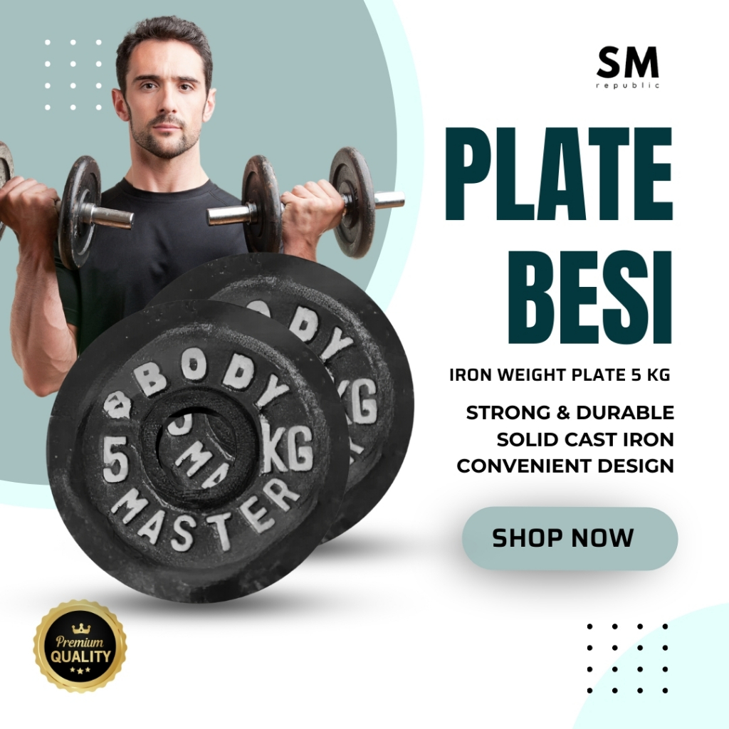 Jual Plate Dumbbell Beban Besi 5KG Barbell Dumbell 5 KG Piringan Plat ...