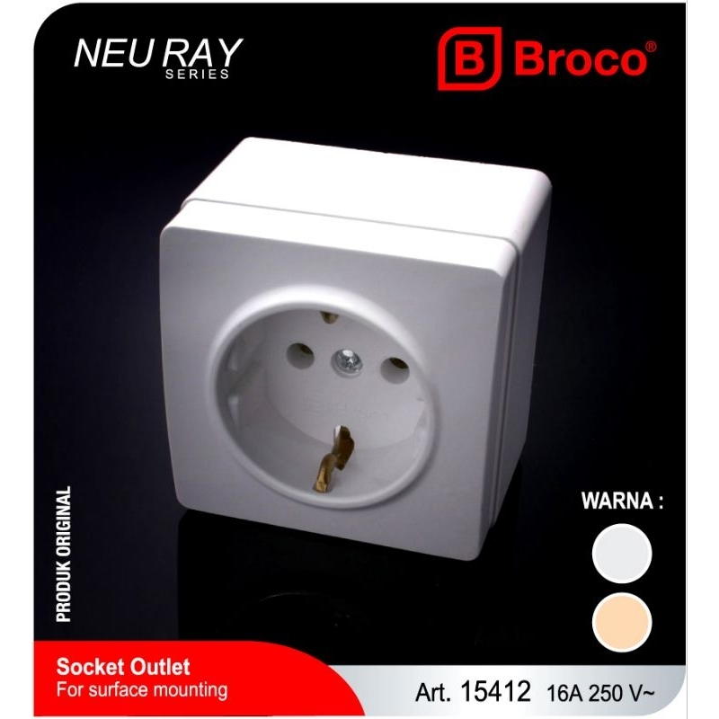 Jual 15412 Broco Neu Ray Stop Kontak Socket Outlet Opbow OB | Shopee ...