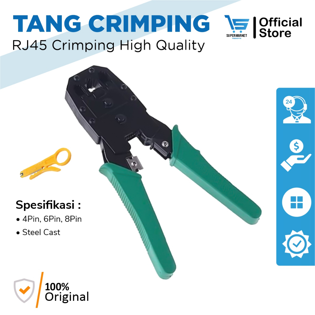 Jual Tang Crimping RJ45 Original - Tang Krimping Kabel LAN 4 PIN 6 PIN ...