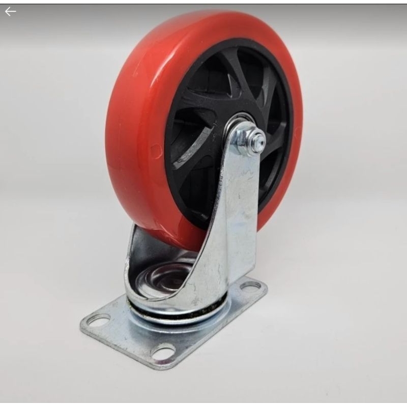Jual Roda pu merah 5 inch hidup ball bearing | Shopee Indonesia
