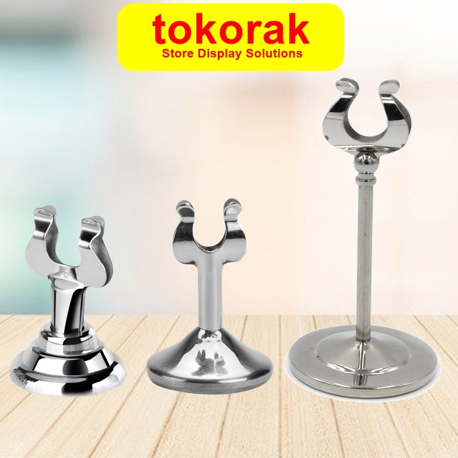 Jual TIANG NOMOR MEJA STAINLESS MENU STAND TABLE NUMBER HOLDER STAND ...