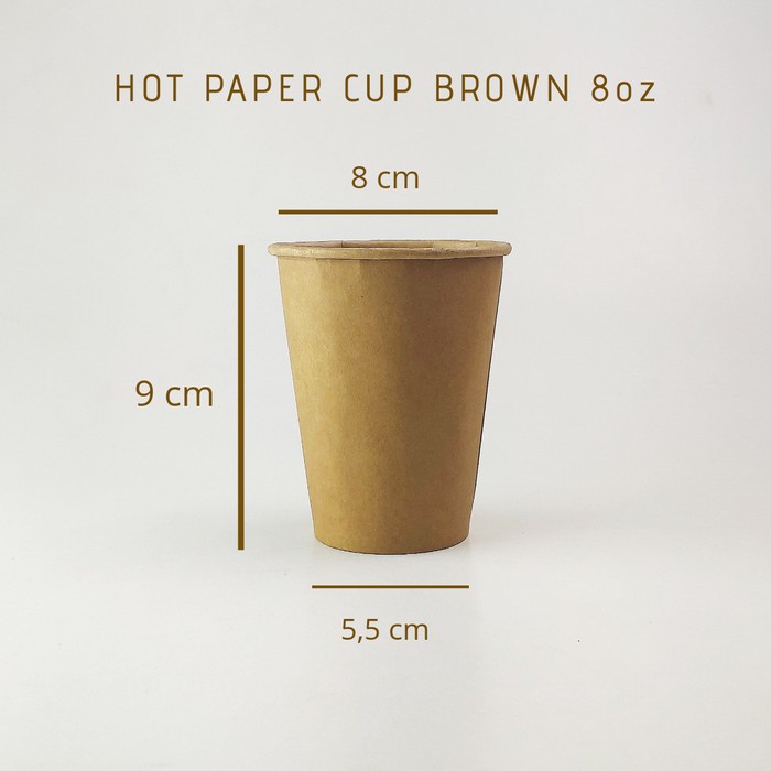 Jual Paper cup kraft polos 8 Oz isi 50pcs / gelas kertas. | Shopee Indonesia
